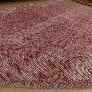 5x8 Pink Kitchen Rug, Distressed Pink Vintage Rug, 5'2" X 8'4" Area Rug ...