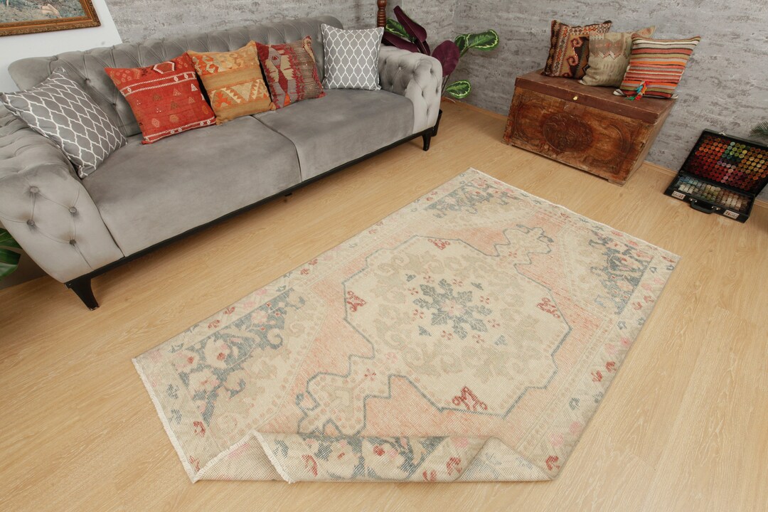 4x7 Faded Living Room Rug, Bedroom Rug,dining Room Rug, 4'3" X 7'1 ...