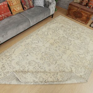6x10 Retro Area Rug, Beige Living Room Rug, 6' X 9'10" Bedroom Rug ...