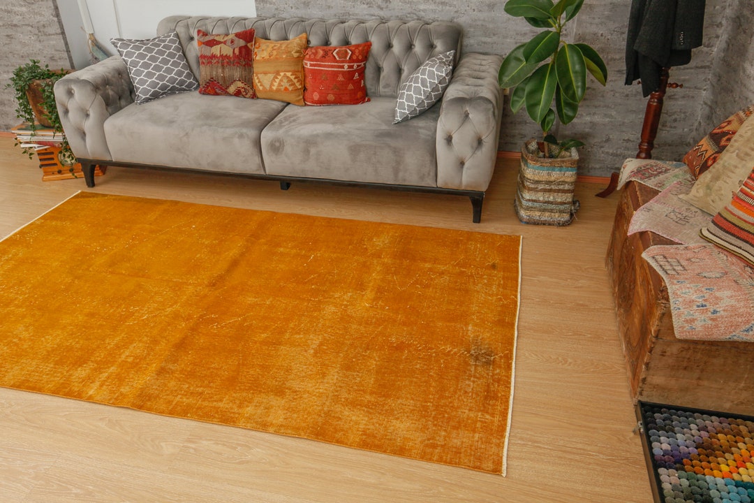 5x8 Handmade Bedroom Rug , Boho Simple Pattern Rug, 4'7" X 8' Vintage ...