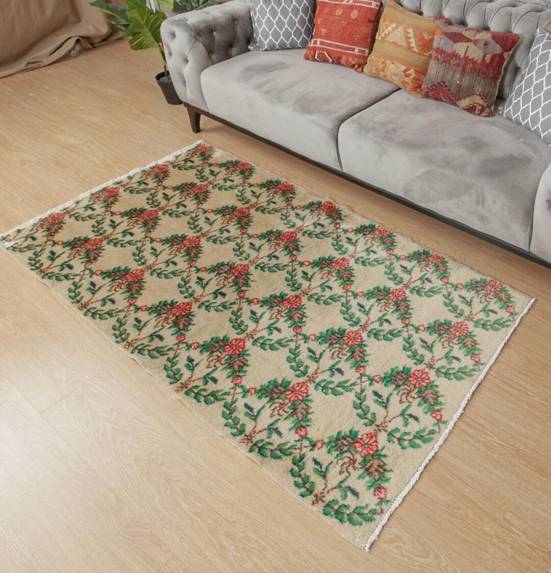 3x6 Retro Entryway Rug, Soft Pile Bathroom Rug, 3'3" X 6'5" Living Room ...