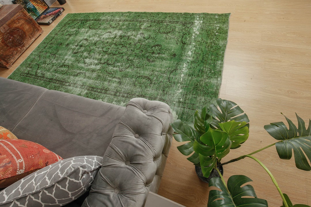 6x10 Green Rug for Living Room Oriental Hand Woven Rug - Etsy