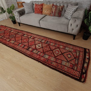 3x8 Kitchen Runner, Boho Runner, Stairway Rug , 2'9 X 8'5 Red Retro ...