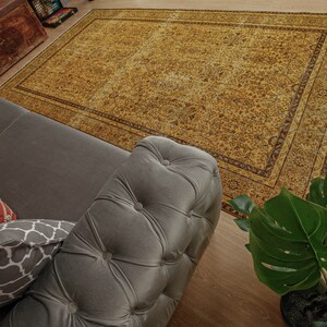 6x10 Living Room Rug, Yellow Brown Area Rug, 6'5" X 9'11" Dining Room ...