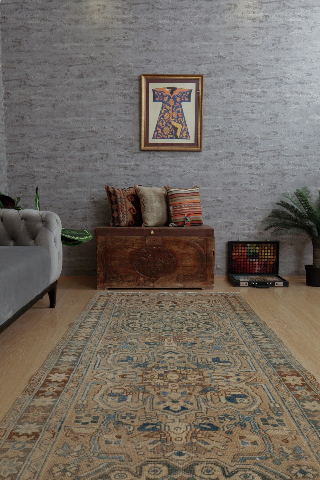 4x11 Woven Boho Runner , Handmade Entryway Rug, 3'8 X 11' Retro Runner ...