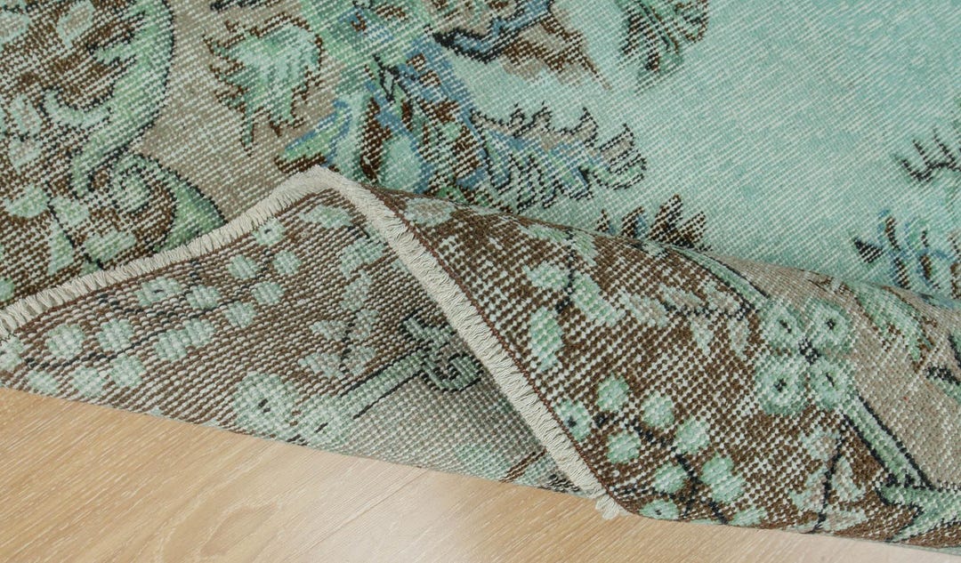 6x10 Vintage Teal Brown Rug, Handmade Living Room Rugs , Turkish Rug, 5 ...