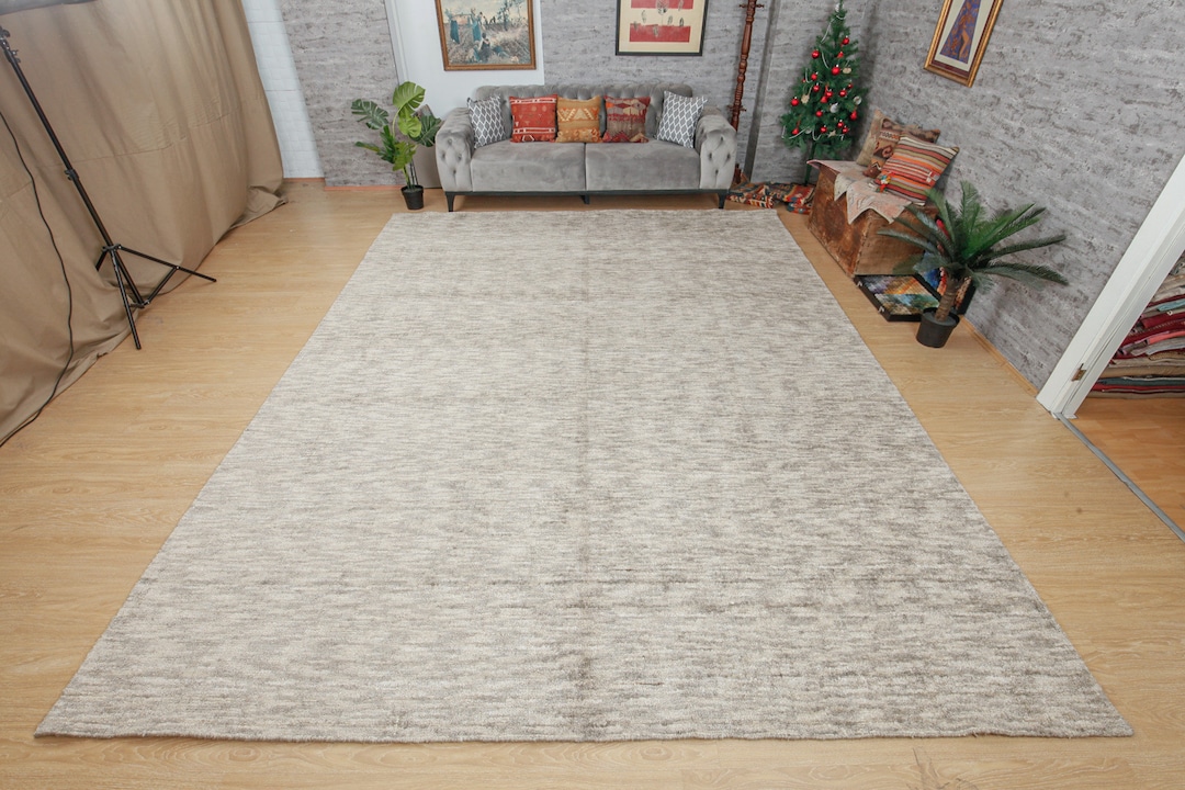 Oversize Hand Tufted Living Room Rug 10x13 , Area Rug, Simple Rug, 9'10 ...