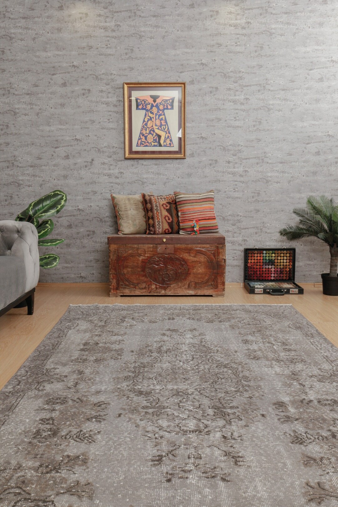 5x9 Wool Area Rug, Dining Room Rug, Oushak Rug, 5'2 X 9' Living Room ...