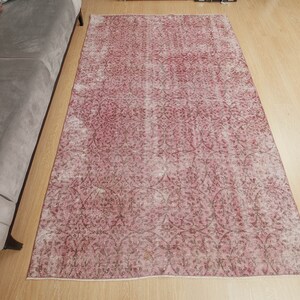 5x8 Pink Kitchen Rug, Distressed Pink Vintage Rug, 5'2" X 8'4" Area Rug ...