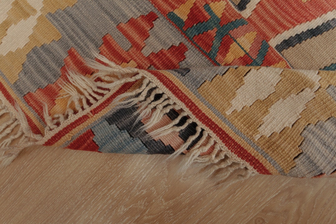 5x7 Geometric Kilim Rug, Vintage Turkish Handmade Kilim Rug , 4'10 X 7 ...