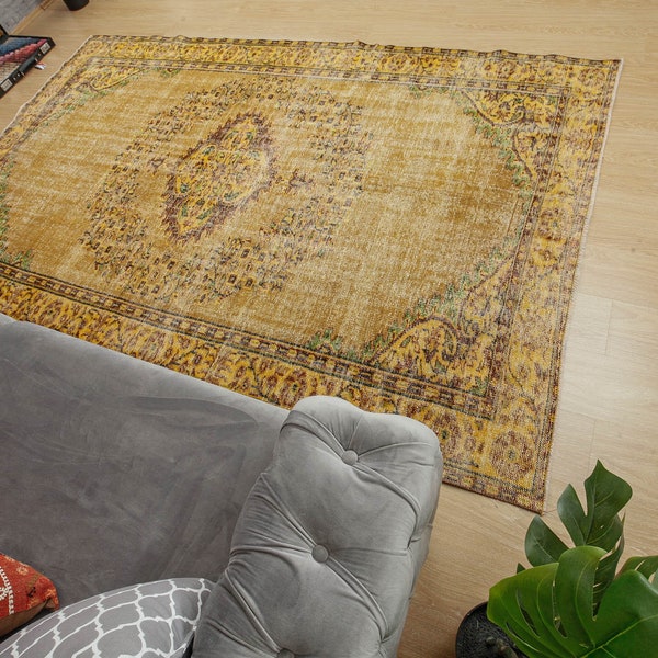 Brown and Yellow Rug - Etsy