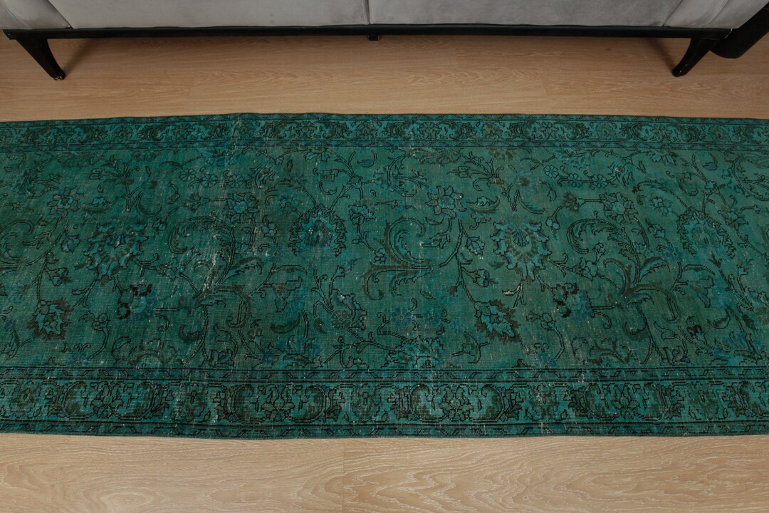 3x13 Handmade Corridor Runner, Boho Teal Vintage Runner, 3'1 X 12'6 ...