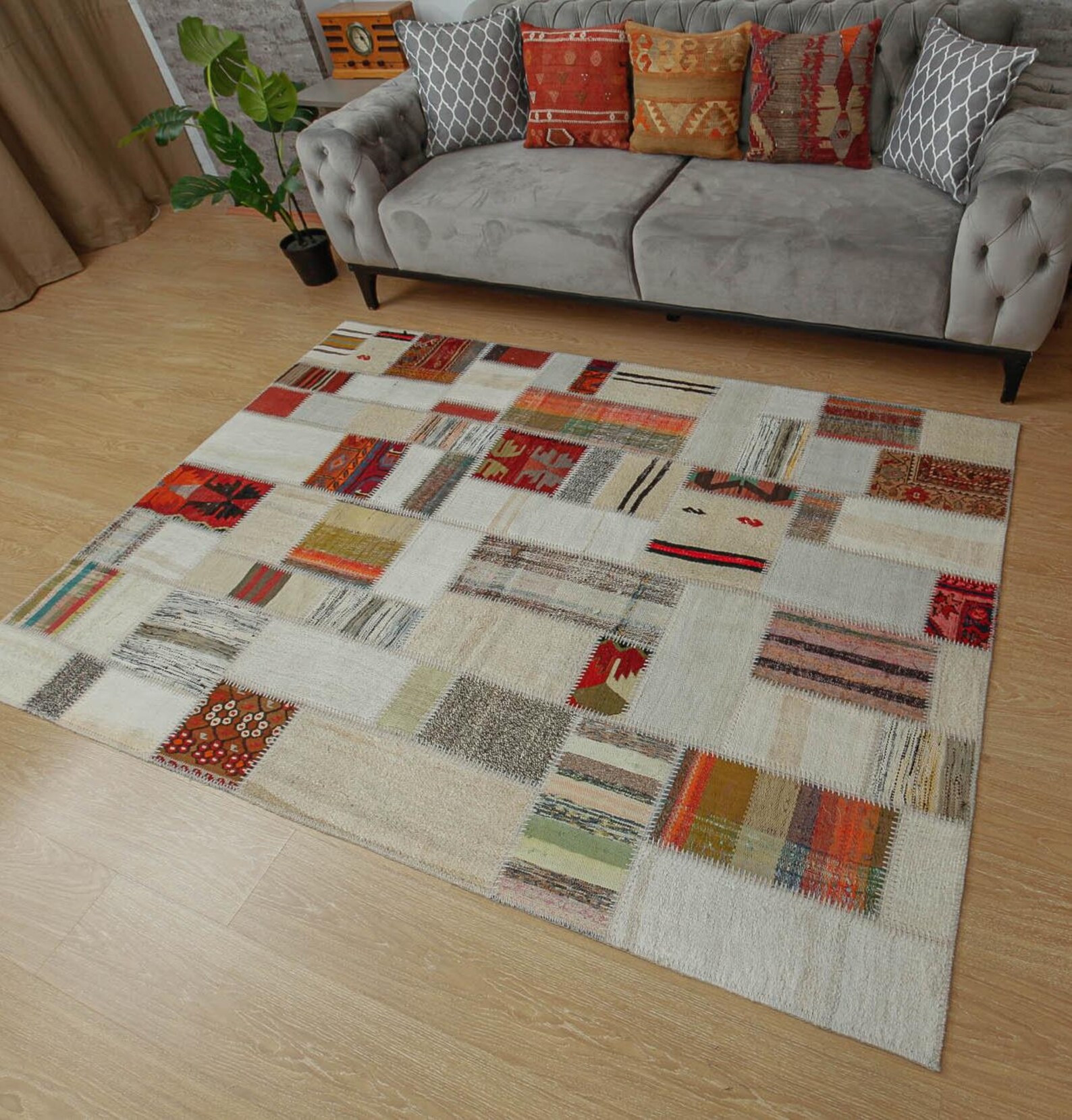 5x8 Dining Room Patchwork Rug,boho Bedroom Rug, 5'3" X 7'6" Patchwork ...