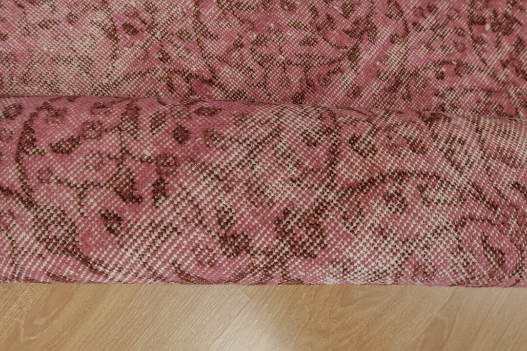 5x8 Pink Kitchen Rug, Distressed Pink Vintage Rug, 5'2" X 8'4" Area Rug ...