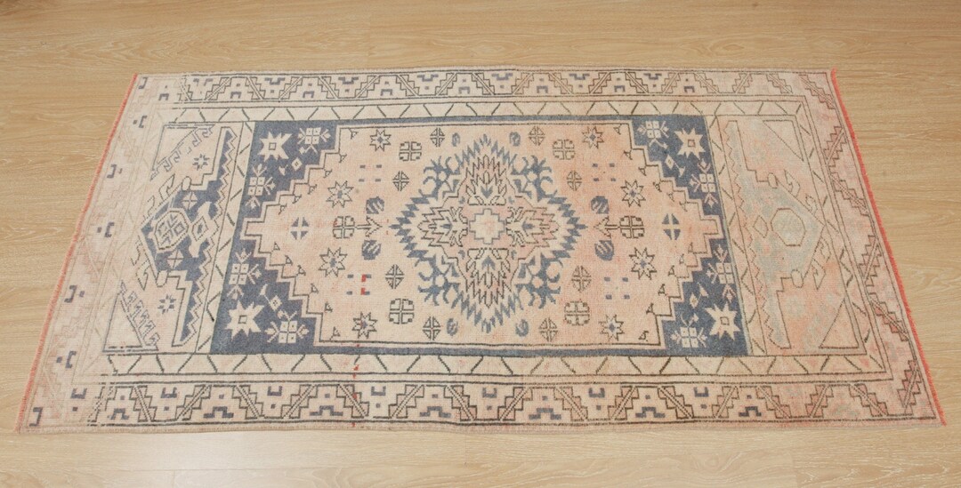 3x6 Geometric Bathroom Rug, Entryway Rug, Turkish Boho Rug , 2'11 X 6'2 ...