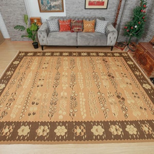 9x12 Antique Living Room Rug, Romani Kilim, 8'10" X 12'1" Handmade Rug ...