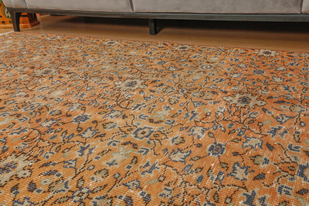 4x8 Floral Orange French Deco Area Rug,floral Vintage Kids Room Rug ,4 ...