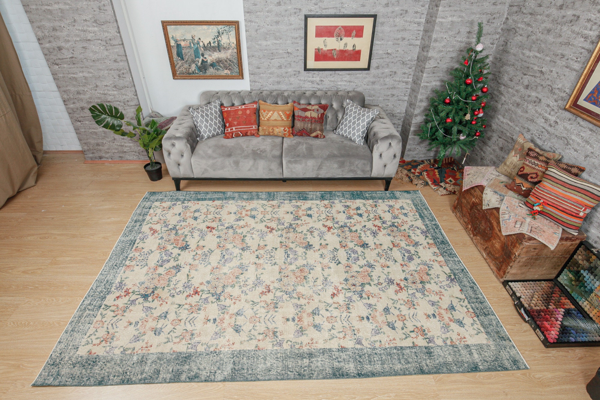 6'3 X 9'6 Floral French Area Rug large - Etsy