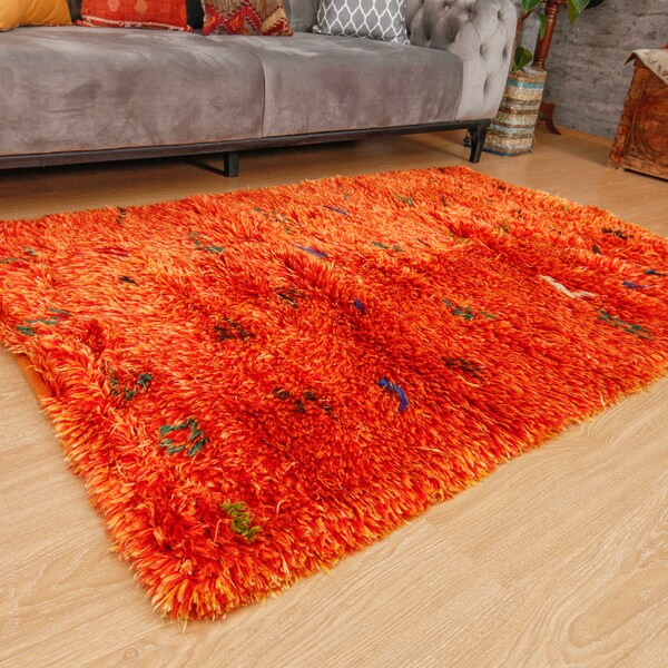 Orange Rug - Etsy
