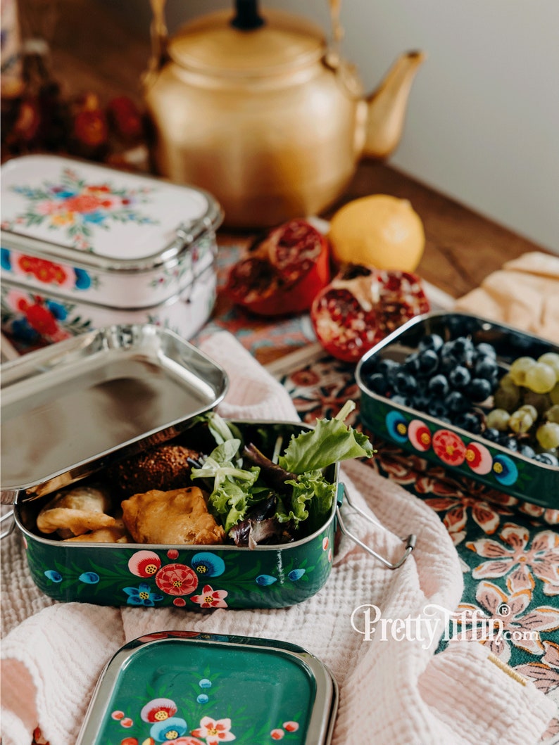 Hand Painted Bento Lunch Box Two Compartment Lunch Box - Etsy