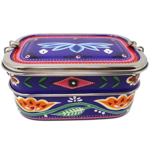 Pakistani Truck Art Hand Painted Bento Box, Two Compartment Lunchbox ...