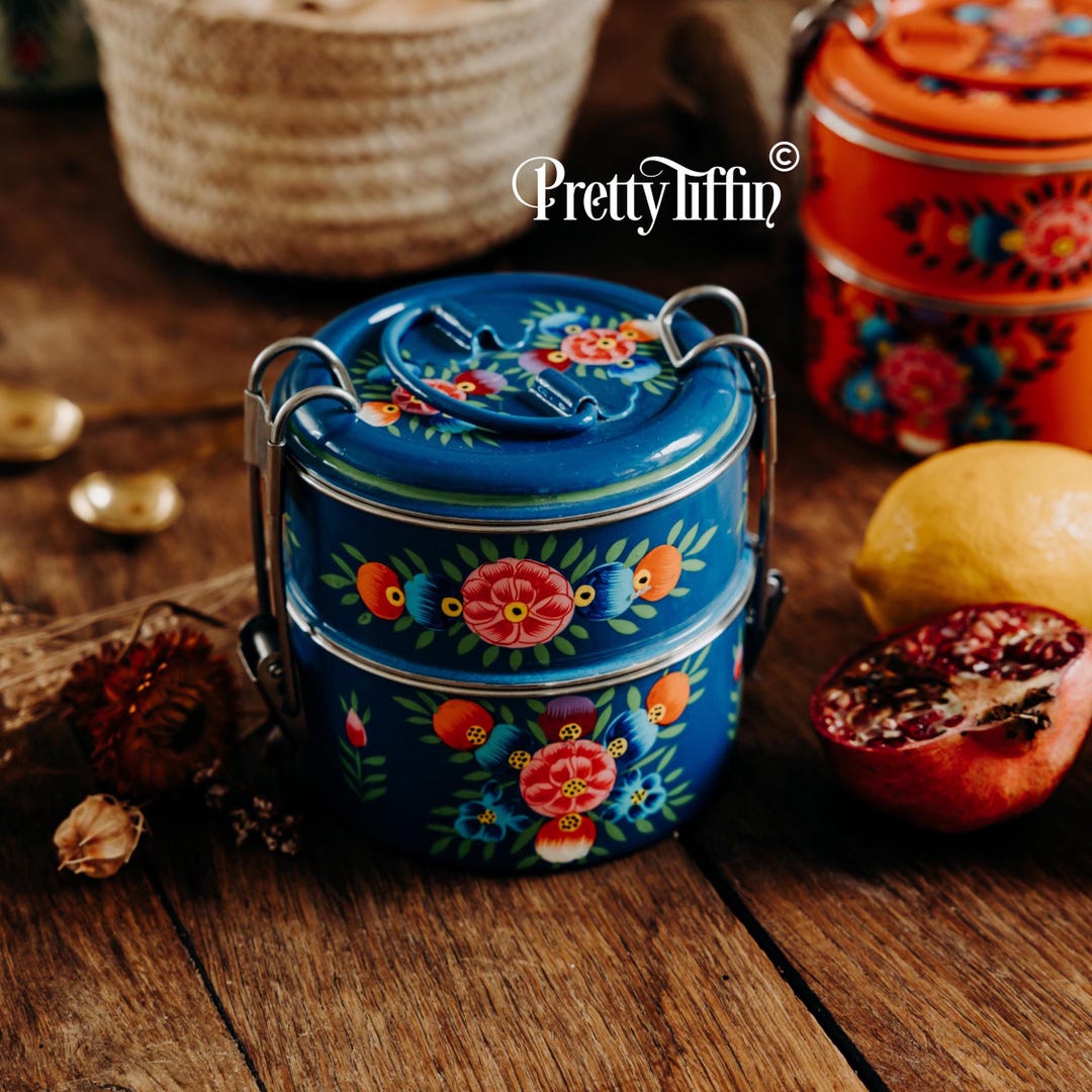 Indian Tiffin Lunchbox, Hand Painted Tiffin Tin, Traditional Tiffin ...