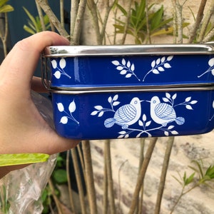 Beautiful Hand Painted Bento Box, Eco Lunchbox Two Compartment Lunchbox ...