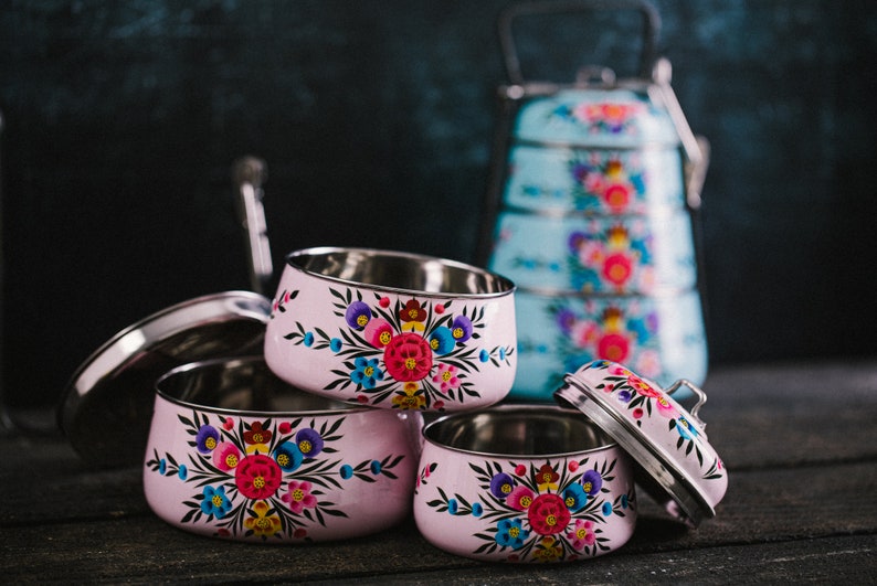 Traditional Indian Tiffin Box Eco Lunchbox Compartment - Etsy