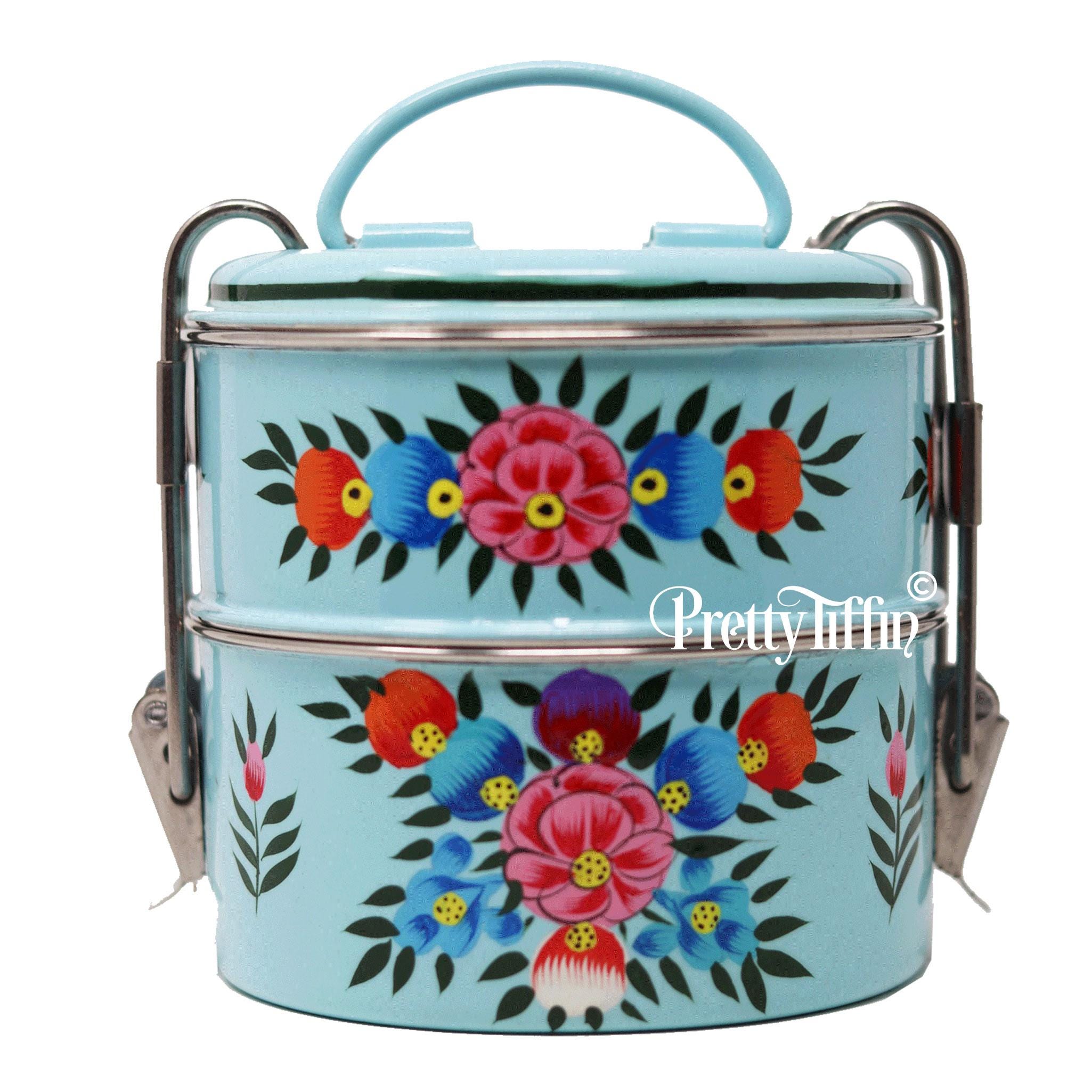 Indian Tiffin Lunchbox, Hand Painted Tiffin Tin, Traditional Tiffin ...