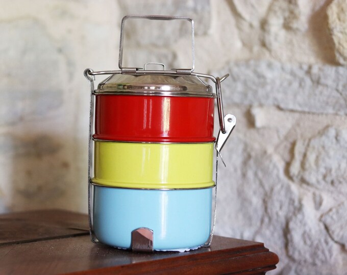 Traditional Indian Tiffin Lunchbox, 3 Compartment Lunchbox, Dabba Box ...