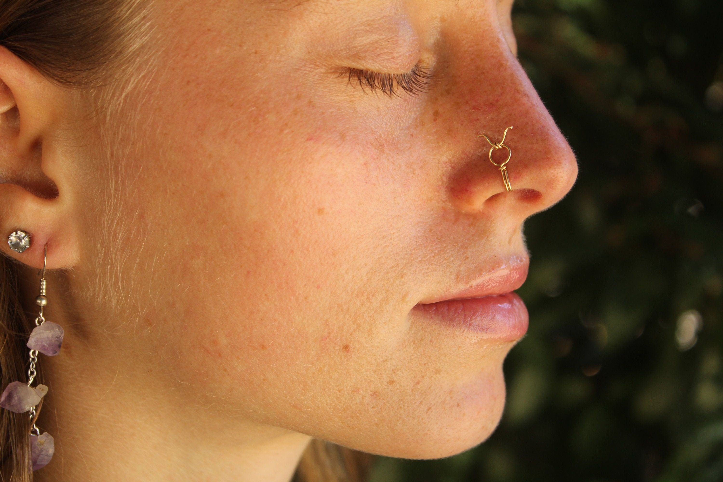 Taurus Zodiac Sign 14k Gold Nose Cuff, No Piercing Needed Nose Ring ...