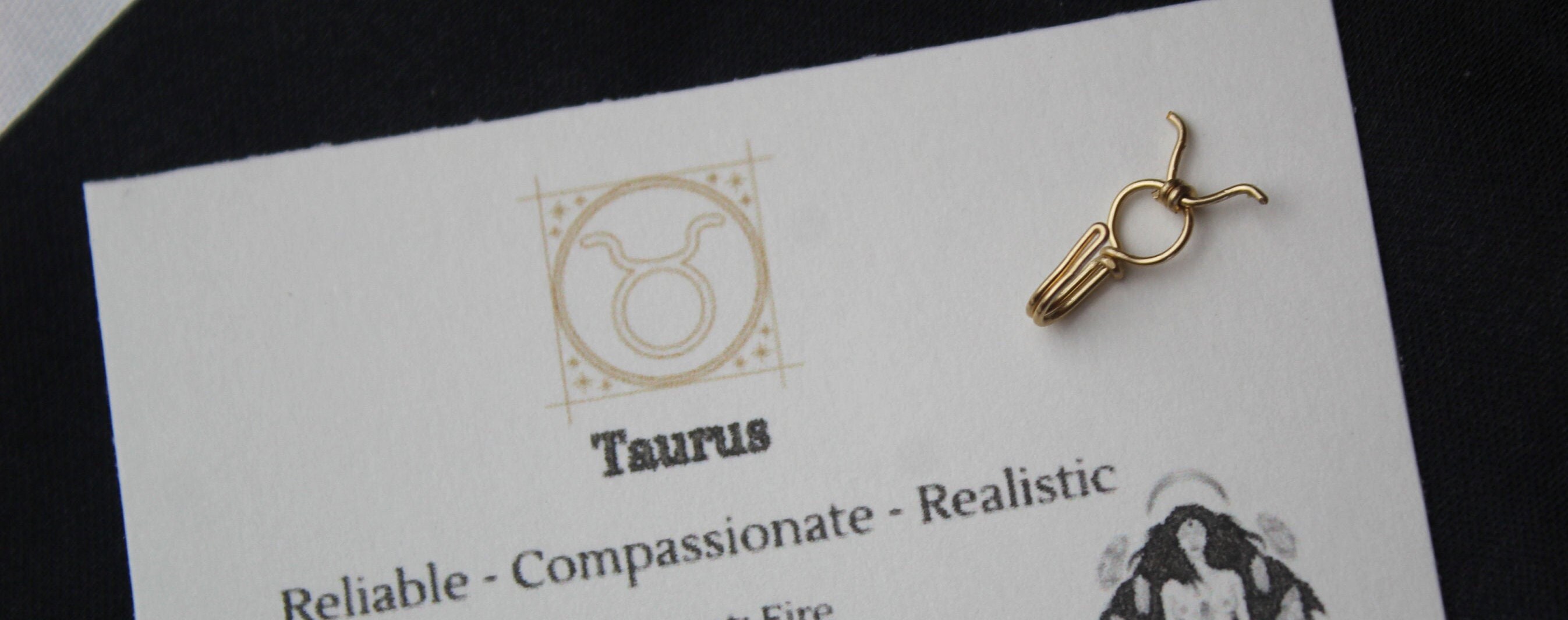 Taurus Zodiac Sign 14k Gold Nose Cuff, No Piercing Needed Nose Ring ...