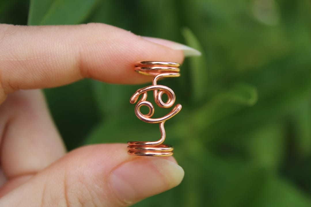 Cancer Zodiac Sign Copper Braid & Loc Jewelry, Astrology Symbol ...