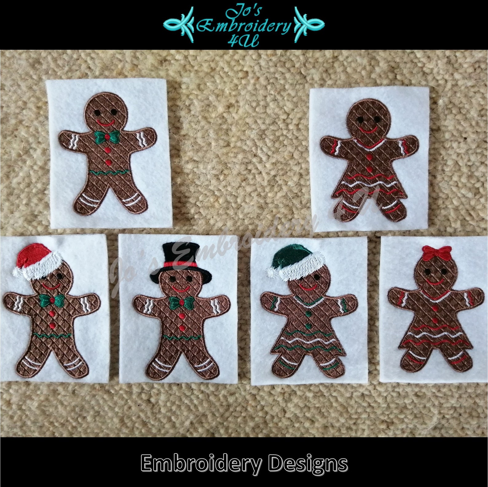 6 Gingerbread Men Designs 3 Girls & 3 Boys Christmas Machine - Etsy