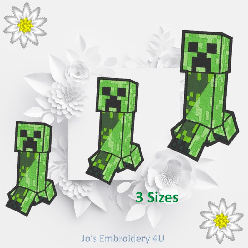 Minecraft Creeper Game Character - Embroidery Design (digital Download ...