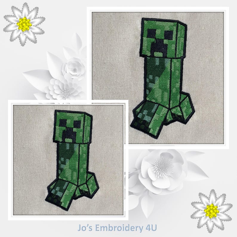 Minecraft Creeper Game Character - Embroidery Design (digital Download ...