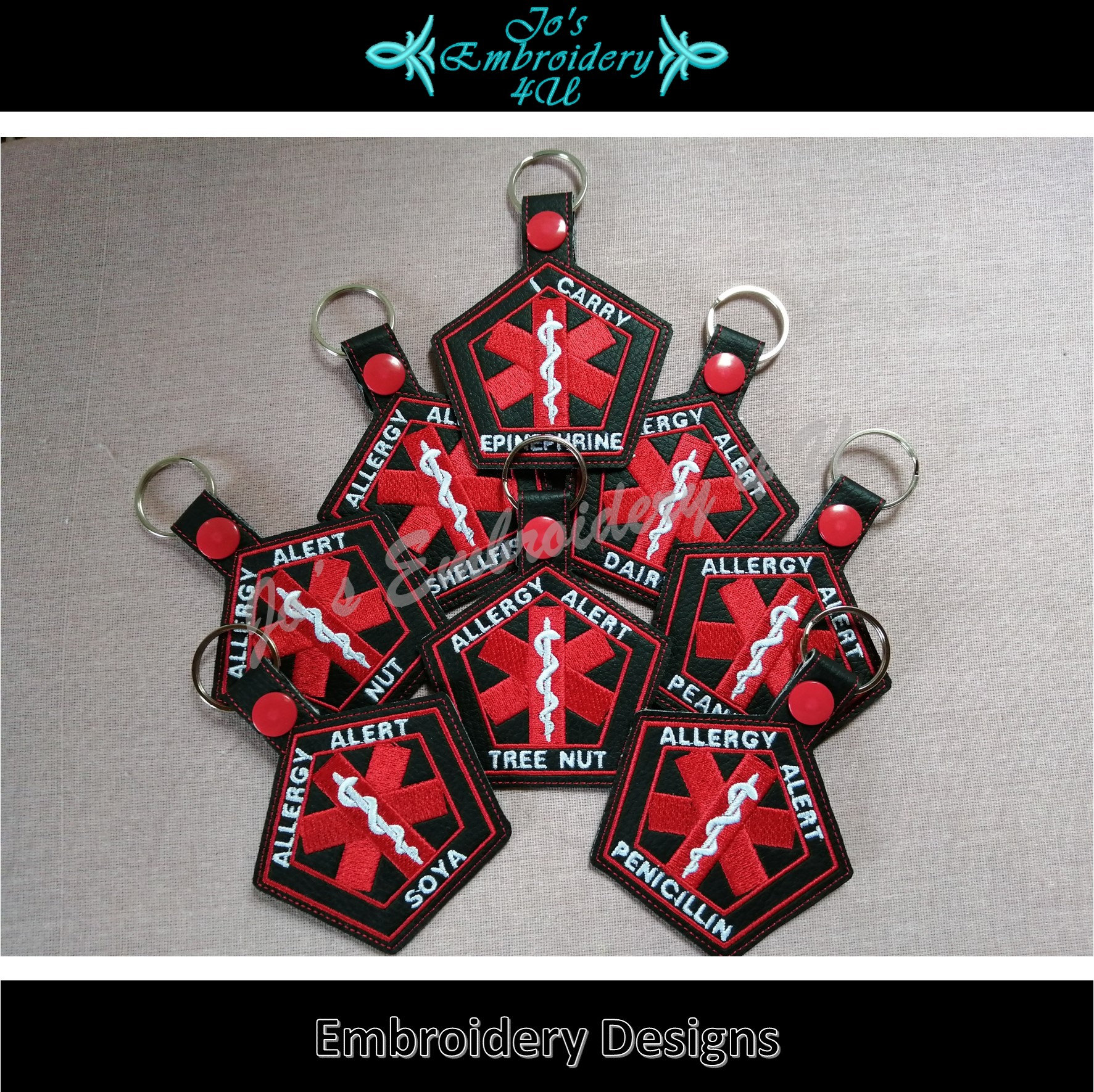 Embroidery ITH Keychain Design Machine Embroidery Key Fob 4x4 Hoop ...