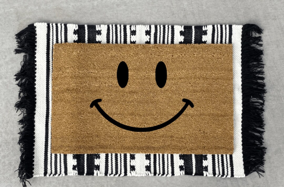 Smiley Face Doormat Coir Doormat Funny Doormat Cute - Etsy