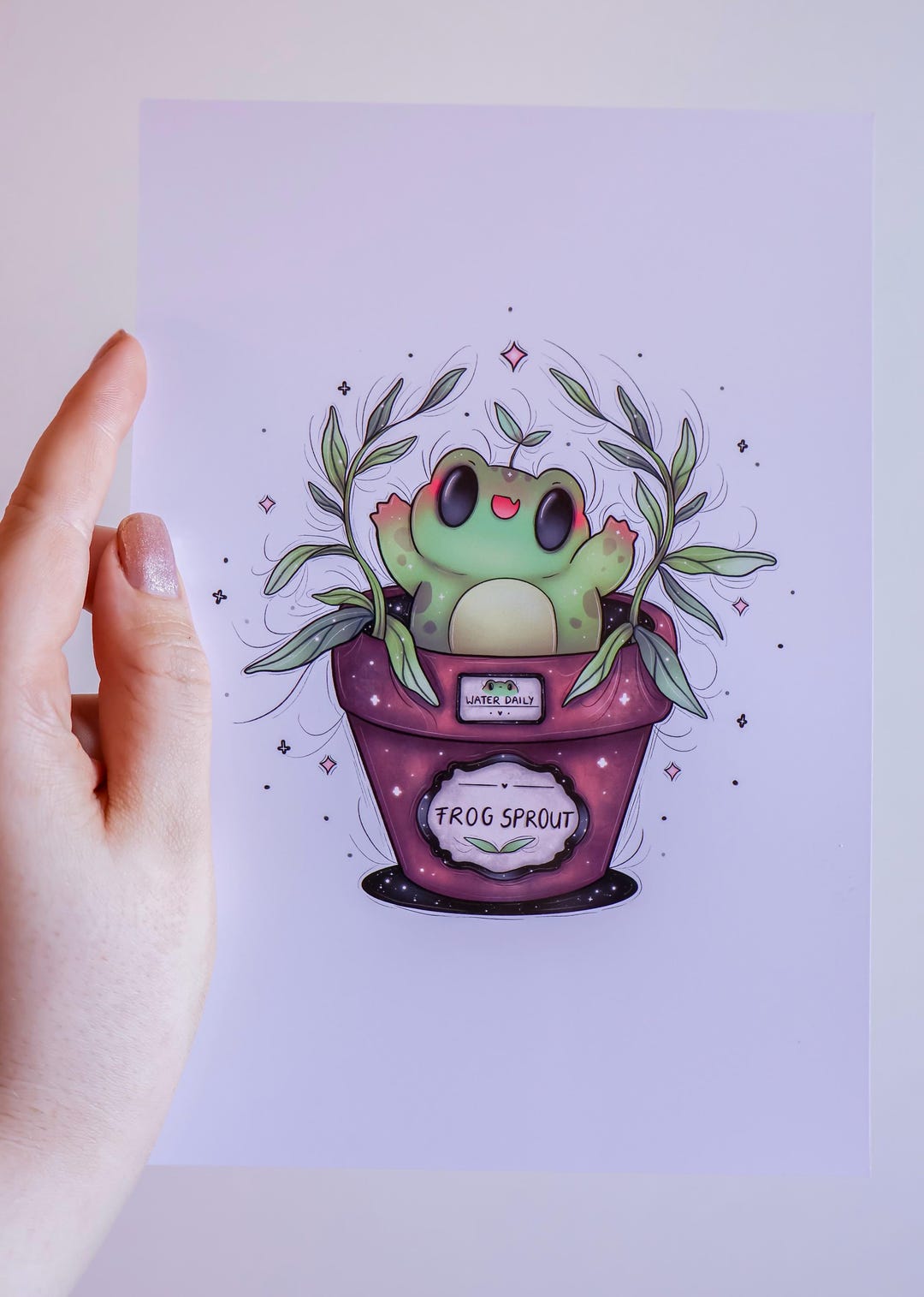 Frog Sprout A5 Print - Etsy