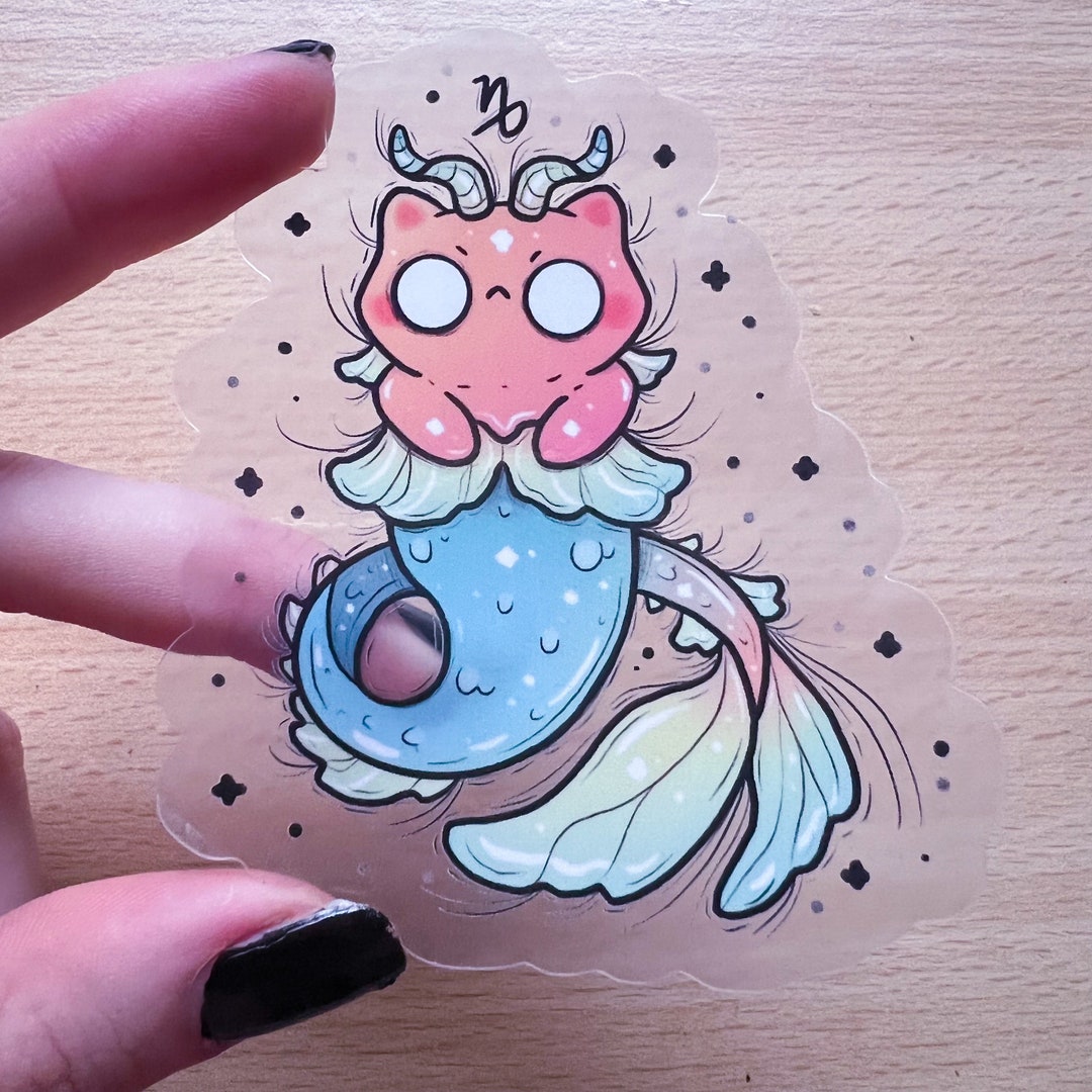 Capricorn Transparent Sticker - Etsy