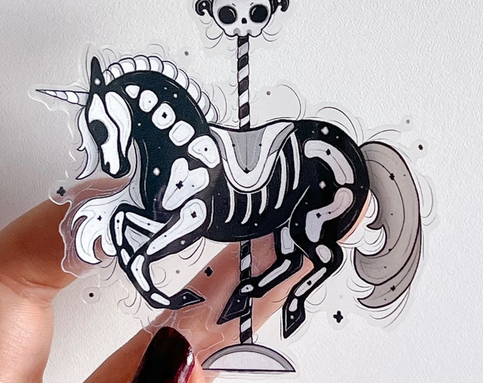 Skeleton Carousel Horse Transparent Sticker - Etsy