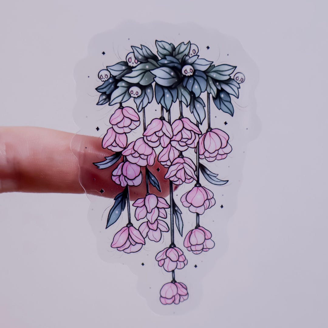 Weeping Begonia Flower With Little Skulls Transparent Sticker - Etsy
