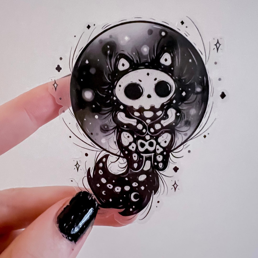 Moon Skeleton Fox Transparent Sticker - Etsy