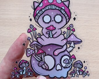 Skull Kitty Sticker - Etsy