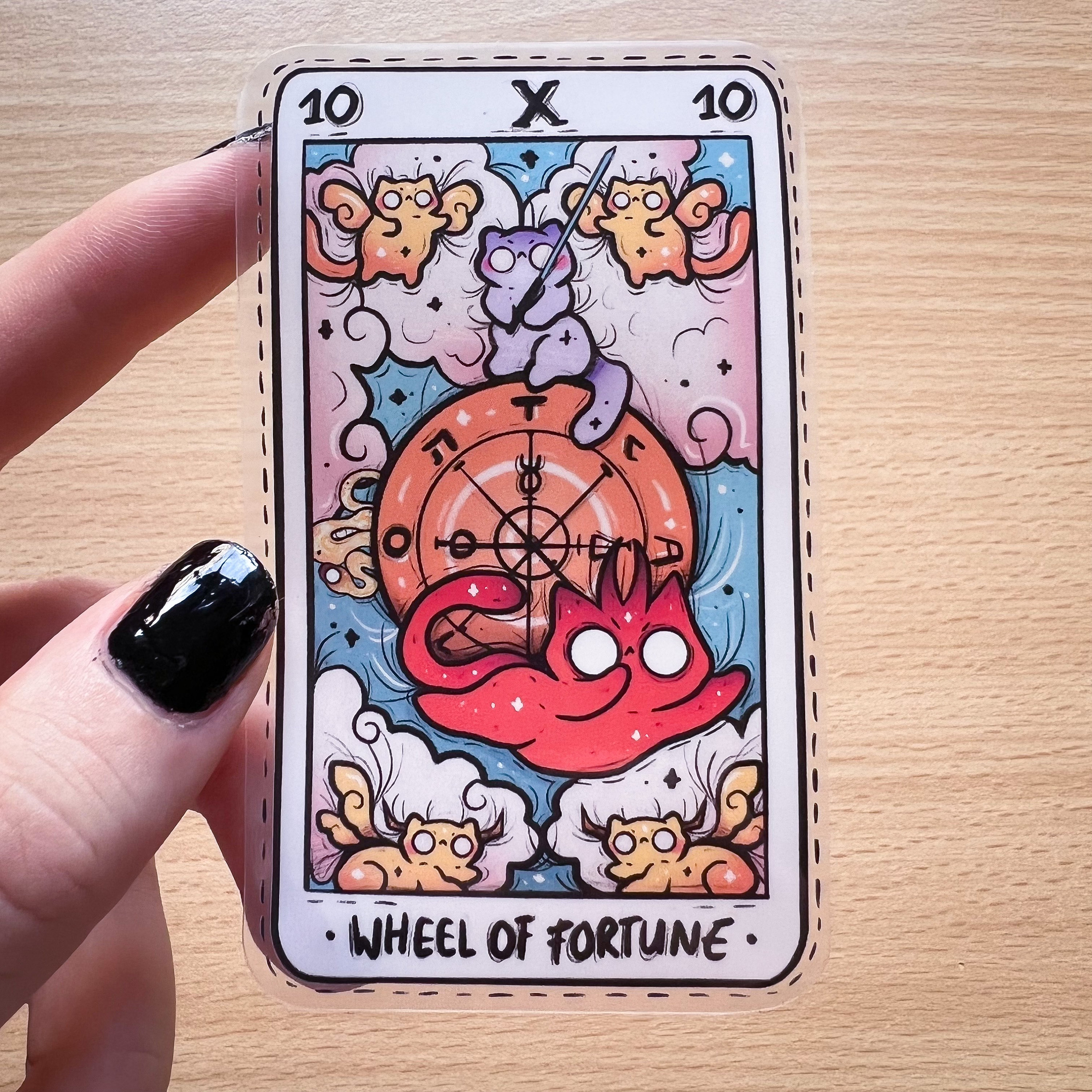 Wheel Of Fortune Transparent Tarot Sticker