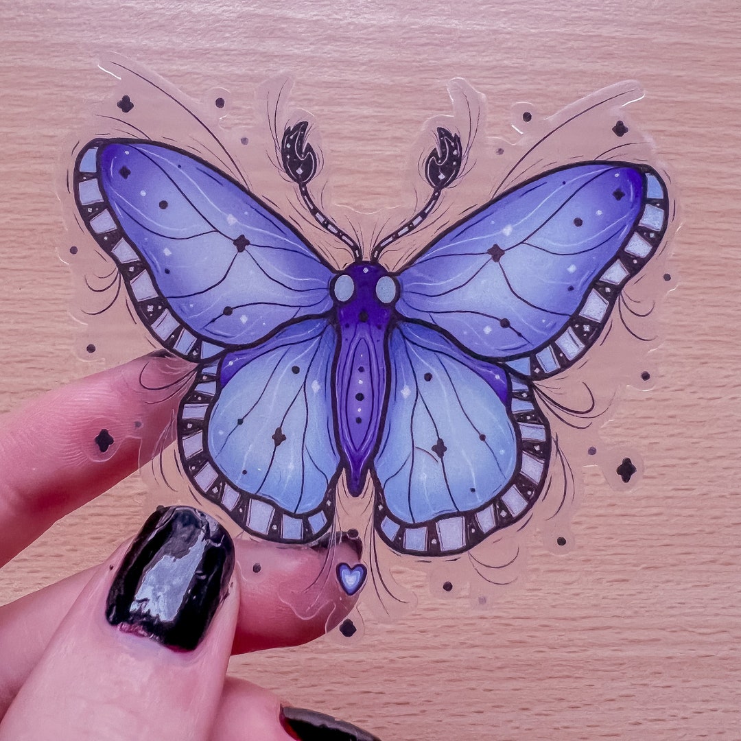 Adonis Blue Butterfly Transparent Sticker - Etsy