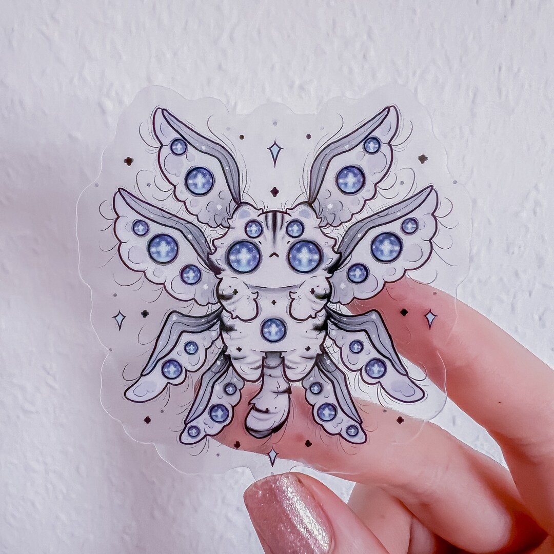 Seraphim Angel Kitty Transparent Sticker - Etsy