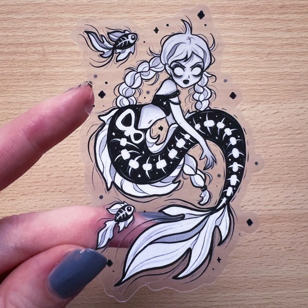 Mermaid Skeleton Sticker - Etsy
