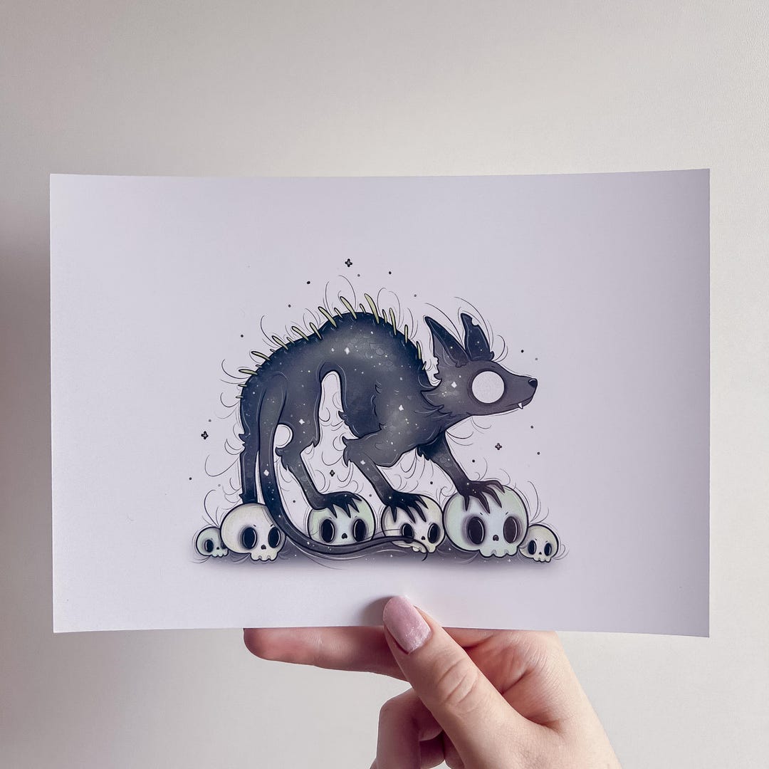Chupacabra With Skulls A5 Print - Etsy