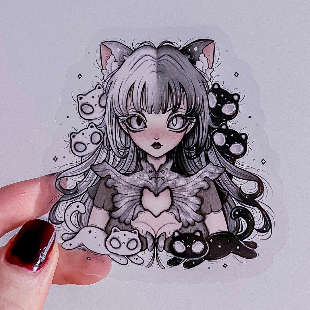 Nova Cat Girl Sticker Transparent Sticker - Etsy Portugal